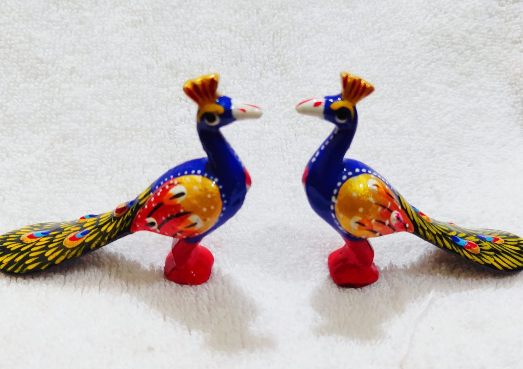 Laddu Gopal Animal Set - Peacock, Pair Nauka Vihar Decoration