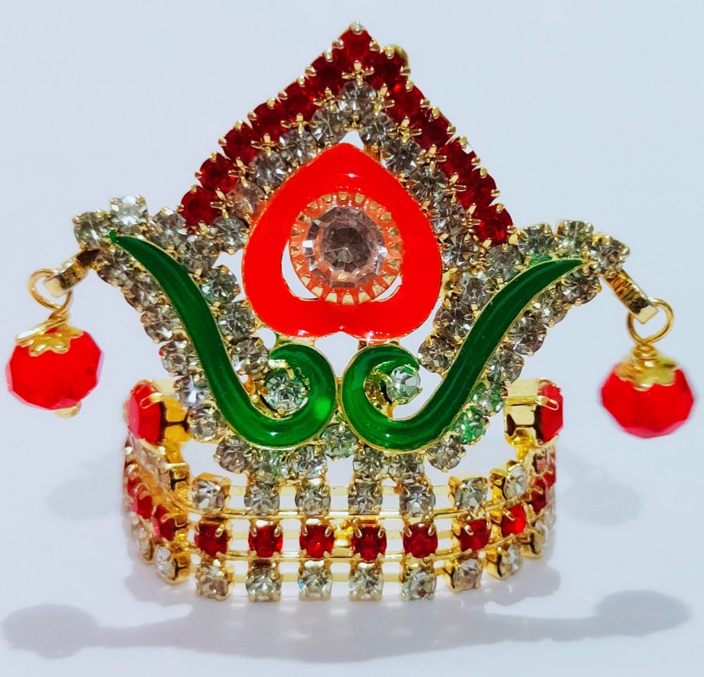 Diamond Crown Mukut For Devi Maa/Radha Rani/Krishna Shringar