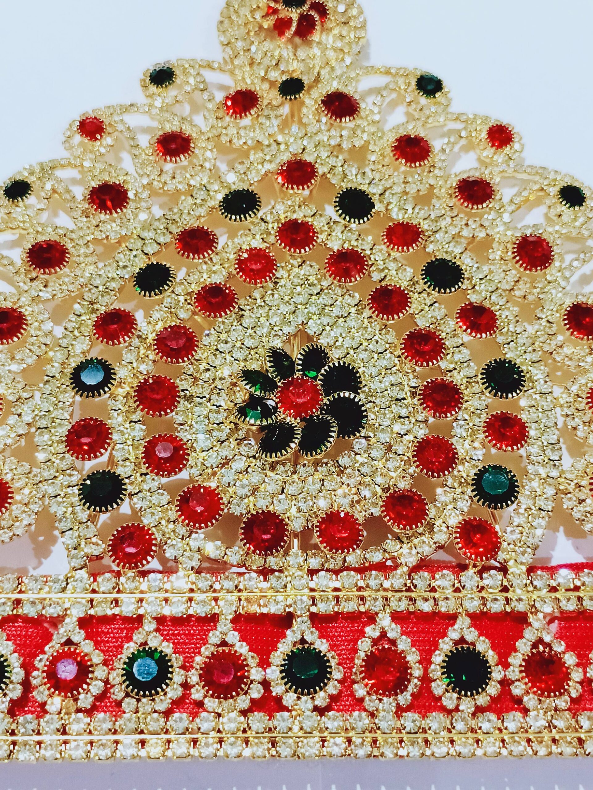 Royal Rhinestone Crown - Stone Mukut For Big God Idol Ram Sita,