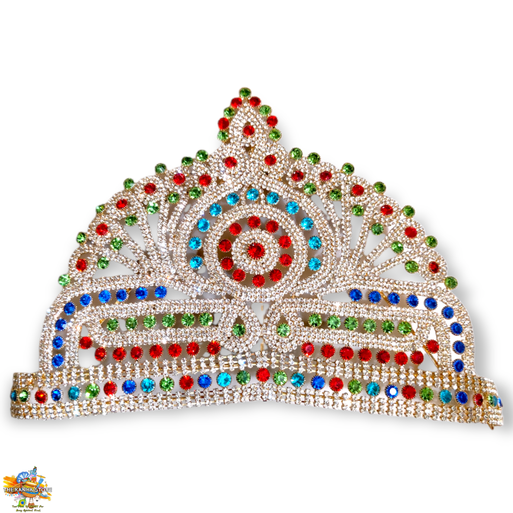 Royal Crown Rhinestone Mukut - 8 Inch Head Width Mukut