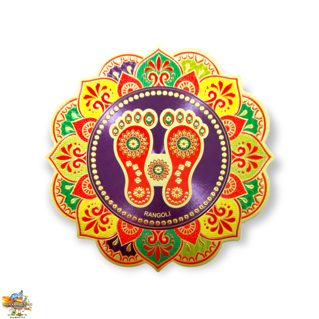 Lakshmi Charan Paduka Rangoli Sticker - Set of 5 For Diwali Home