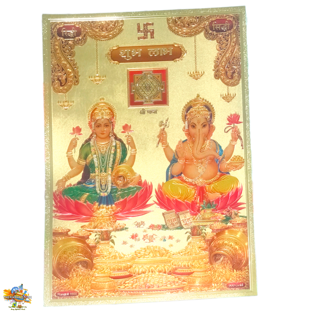 Lakshmi Ganesh Poster Sticker For Dhanteras & Diwali Length