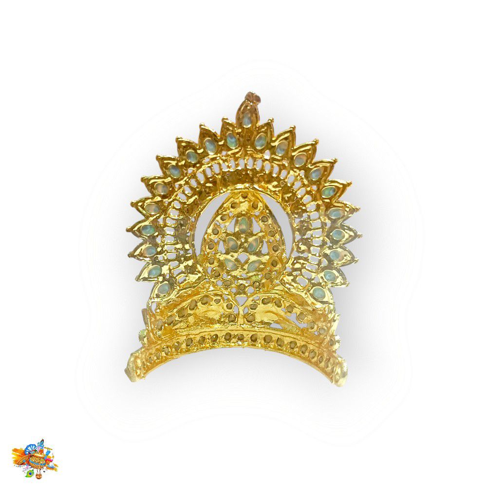 Peacock Metal Tejkiran Mukut - Crown For Durga, Radha Krishna